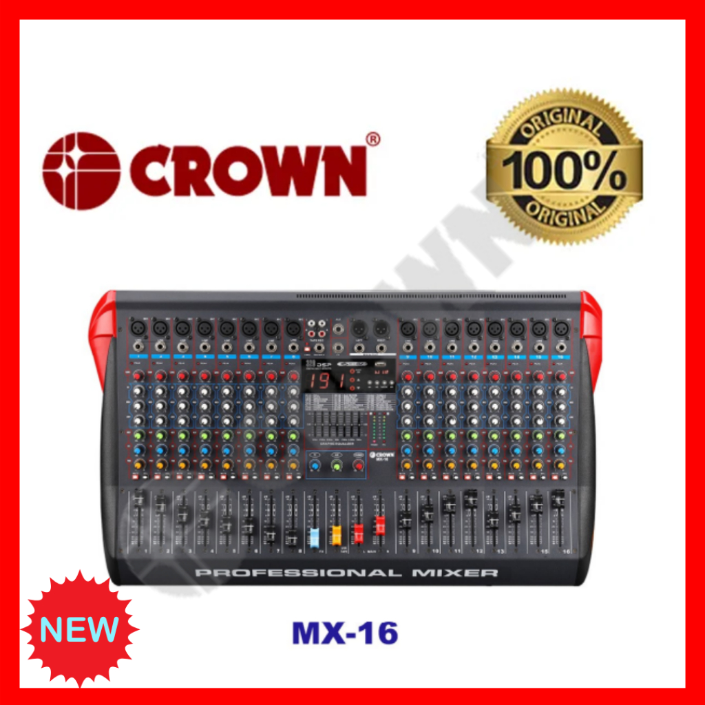 MX-16 CROWN 16 CHANNEL MIXER W/ USB | Shopee Philippines