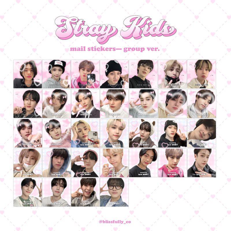 kpop straykids skz love mail stickers for freebies and packaging ...