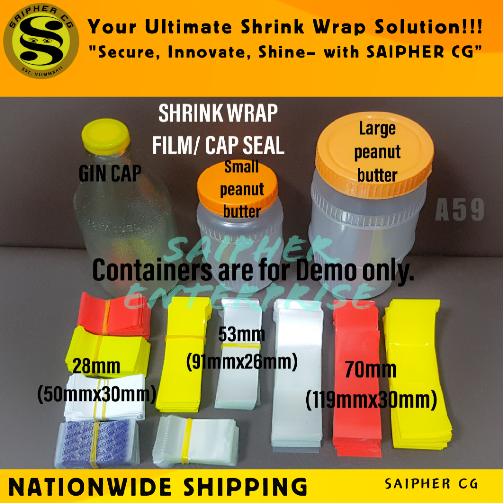 PVC Shrink Wrap Plastic Sealer Tape for Bottle Container 70mm/53mm/28mm ...