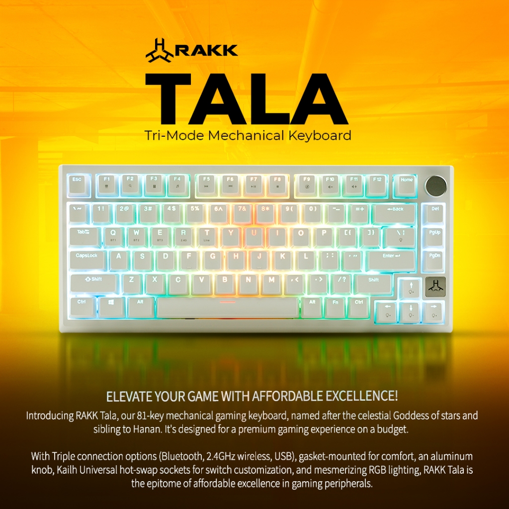 RAKK TALA 81 Keys Trimode wireless mechanical Keyboard| RGB | Gasket ...