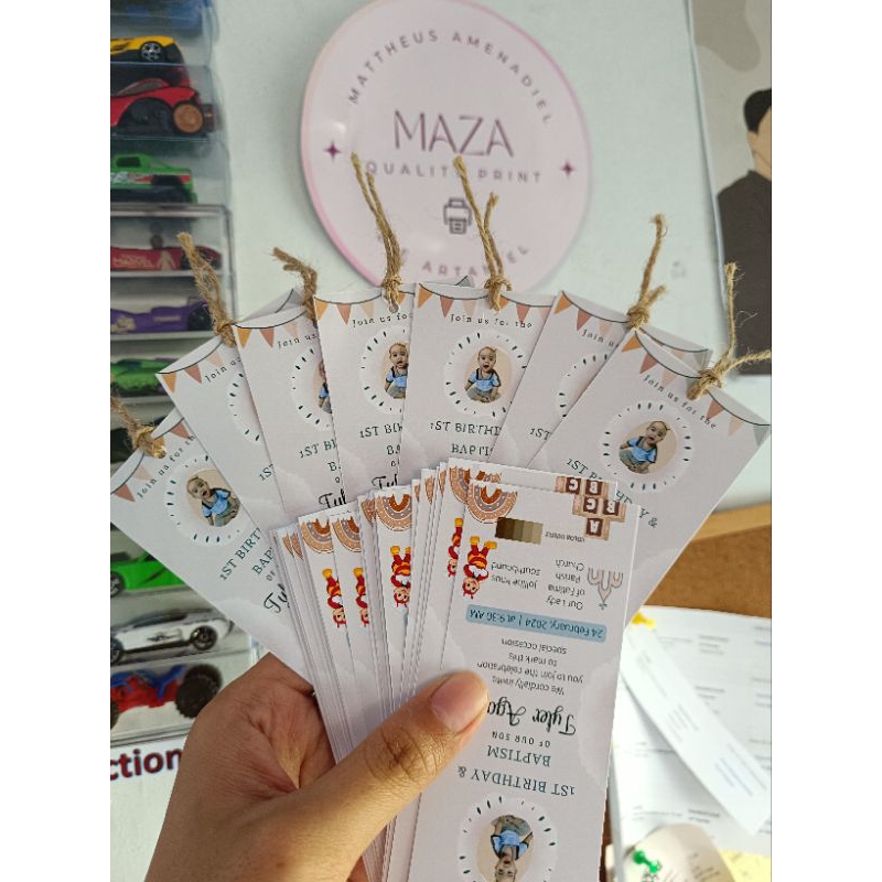 Customize Bookmark Invitation Free Layout Premium Designs 3in1 and 4in1 ...