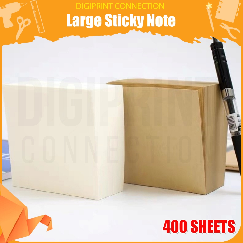 400Sheets Sticky Note 9.7cm Large Memo Notepad Thickened Square Student ...