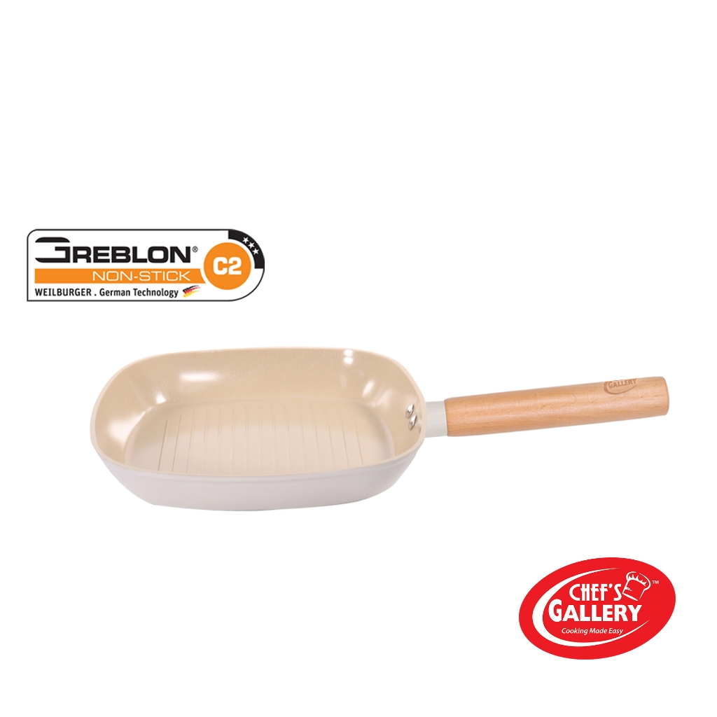 Chef's Gallery Zita Induction Non-Stick Grill Pan 24cm | PFOA Free ...