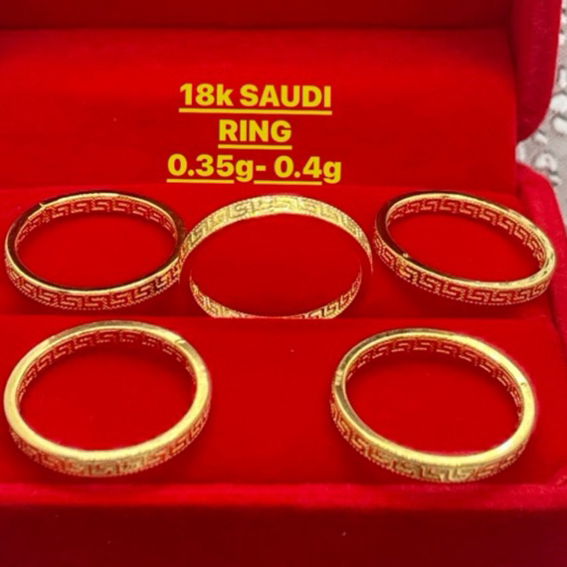 COD LIGHTWEIGHT 18k SAUDI GOLD FEN** RING | Shopee Philippines