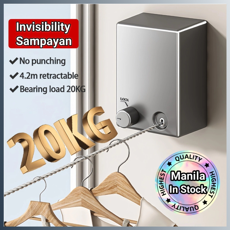4.2m Retractable Clothesline Sampayan Indoor Clothes Rack Stainless ...