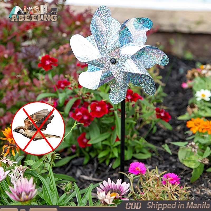 2Pcs Garden Bird Deterrent Reflective Pinwheels Bird Devices Scare ...