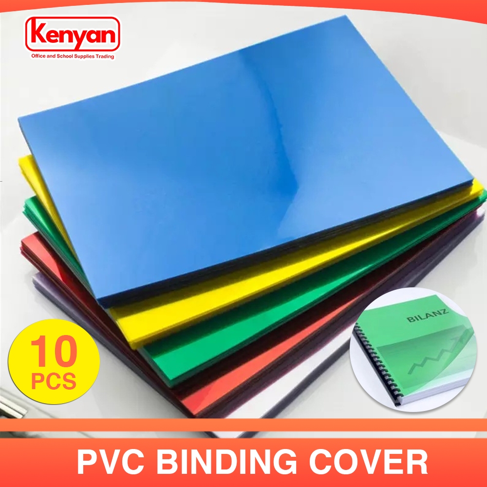 10pcs PVC Binding Covers A4 | Long size 200 Micron Blue & Transparent ...