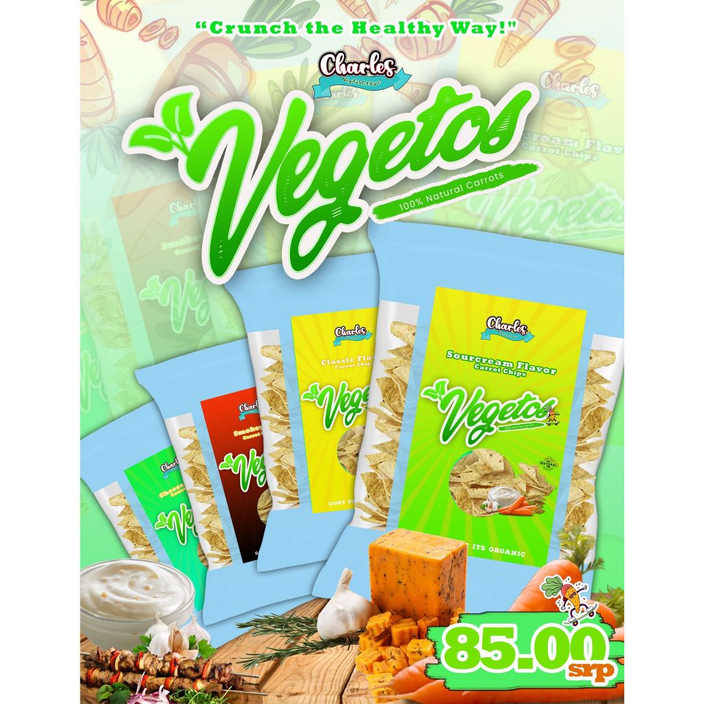 VEGETOS Carrot Chips BY Charles Veggies Food 75G | Shopee Philippines