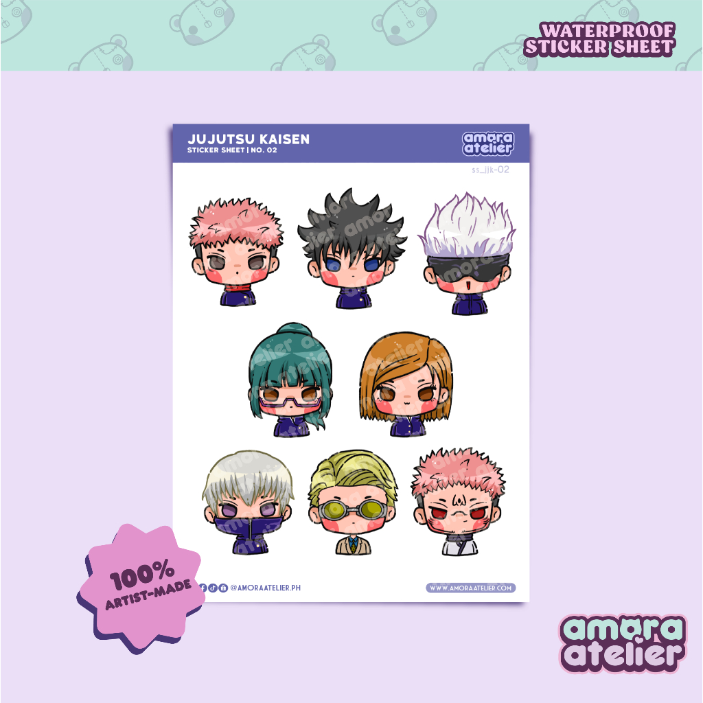 Sticker Sheet | Jujutsu Kaisen JJK No. 02 | Fan Art by Amora Atelier ...