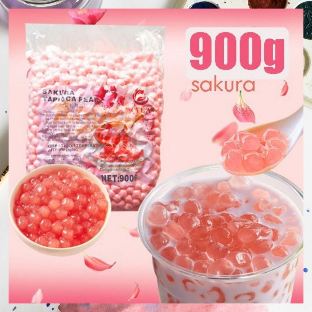 Pink Tapioca Pearls SAKURA 900g Boba Pearls CTEA Sinkers Milktea ...