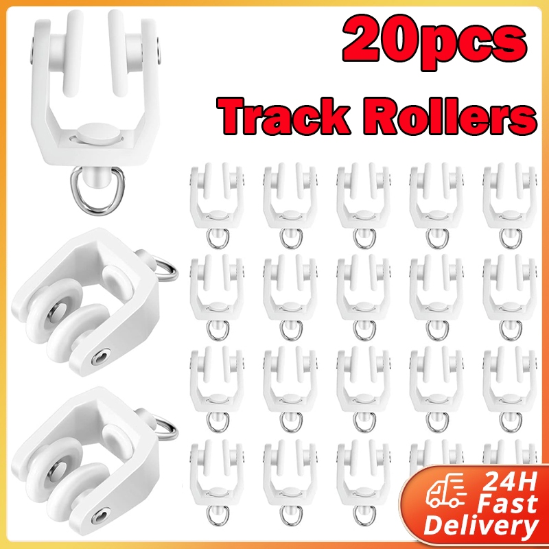 20pcs Rollers Plastic Drapery Rail Sliding Glider for Windows Shower ...