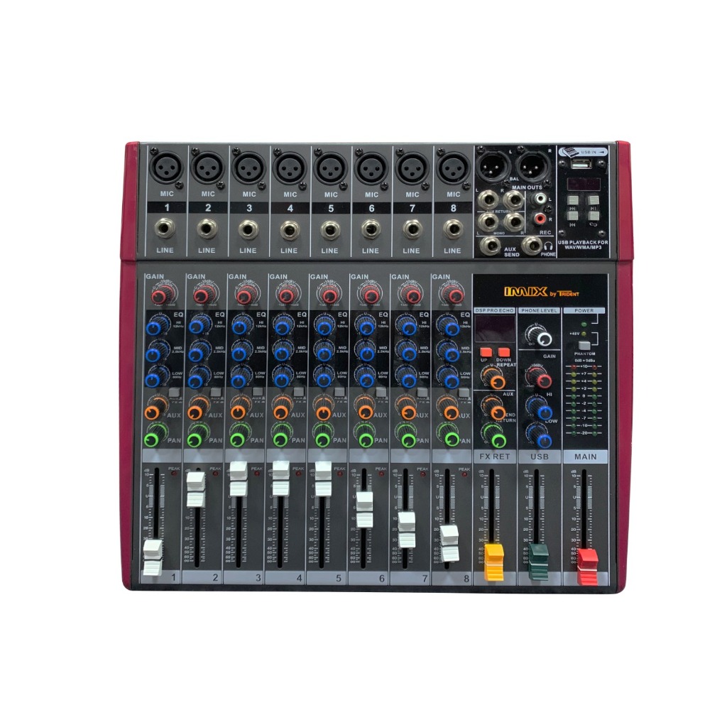 IMIX MS-812FX 8 channel 16DSP FX USB MP3 player 8 mic input audio mixer ...
