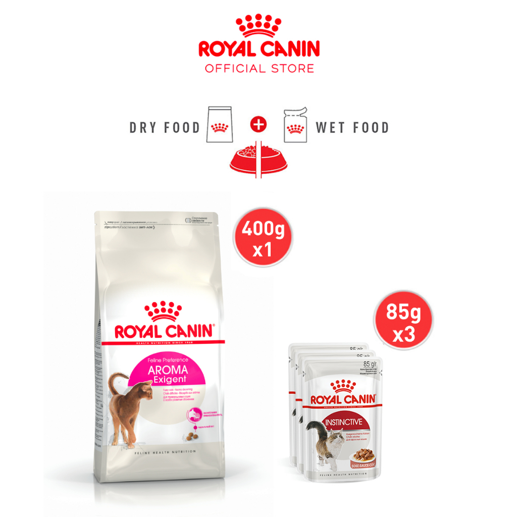 Royal Canin Aroma Exigent (400g) Dry + Instinctive (85g x 3 pouches ...
