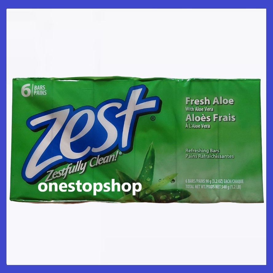 Zest Fresh Aloe with Aloe Vera Bar Soap 6 x90g | Shopee Philippines