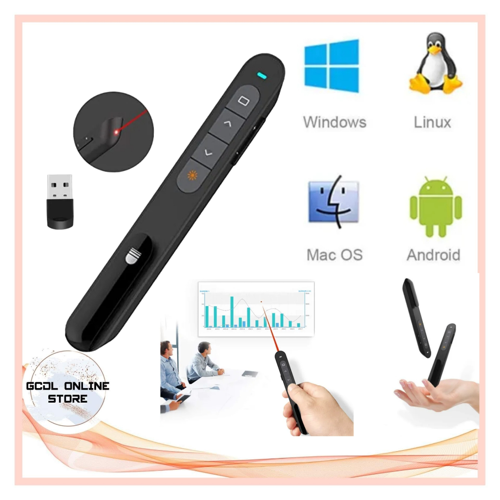 Wireless Presenter,USB Presentation Remote Control Pen,PPT Laser ...