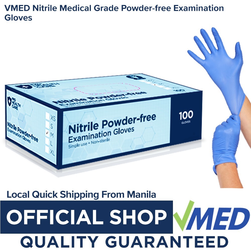 Vmed Prohealthcare Pure Nitrile Medical Grade Powder Free Gloves 100Pcs ...