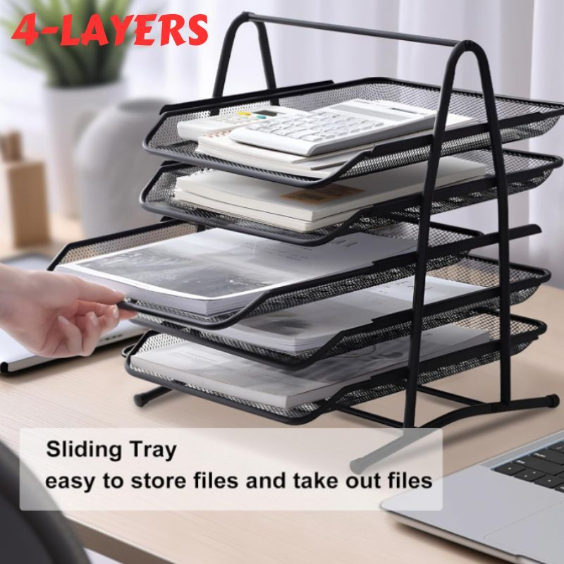 Office Supplies Metal Iron Mesh File Tray File Holder Data Rack Multi ...