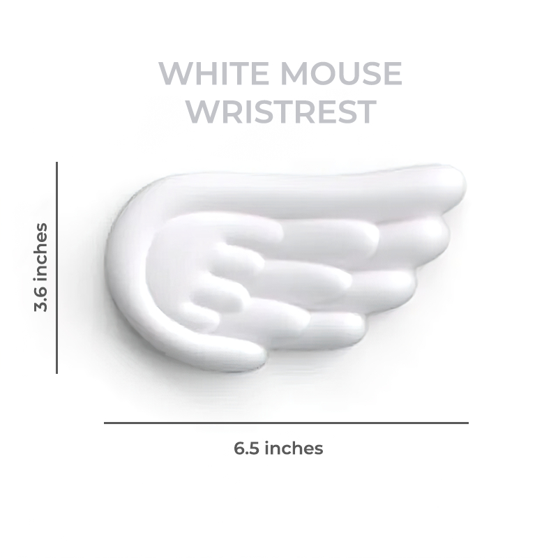 MD Angel Wings Wrist Rest Pad PU Leather Material Anti-Slip Rubber Base ...