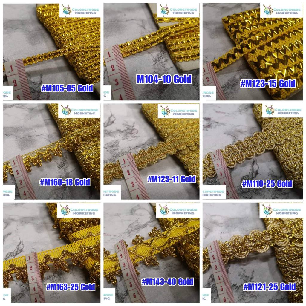 Metallic Trimmings Gold Lace Trimmings Sold per Yard | Shopee Philippines