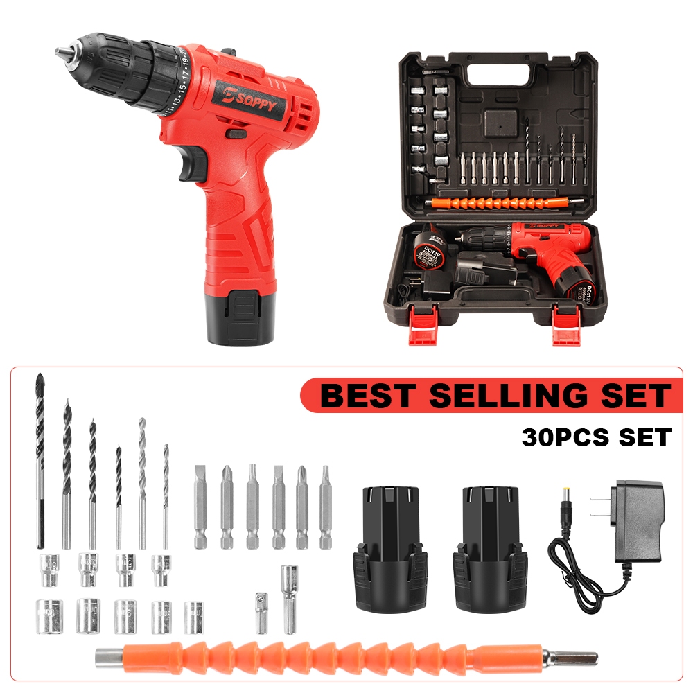 198VF Cordless Drill/Double Speed Li-ion Battery Rechargeable Driver ...