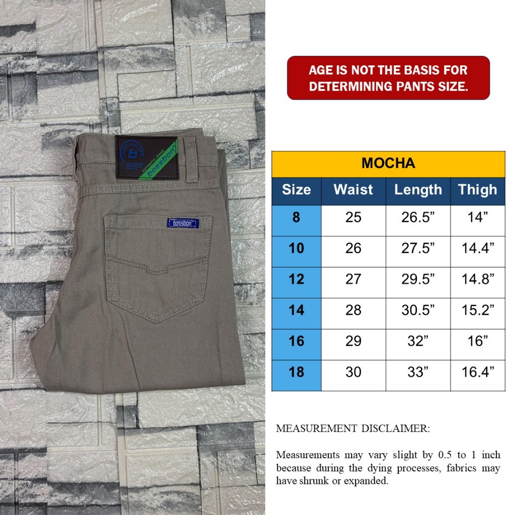 allOut Bossbon Boys' Colored Pants NON STRETCH [8 Colors Available ...