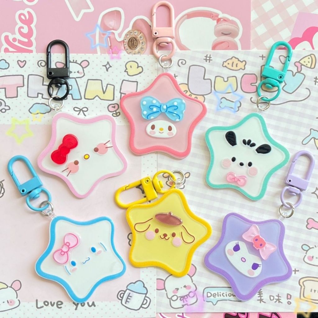 Japan Cute Sanrio Cartoon Keychain Kuromi Cinnamoroll My Melody ...