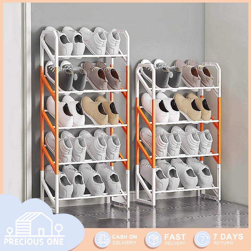 5-layer simple shoe rack with tilted dual color splicing multi-layer ...
