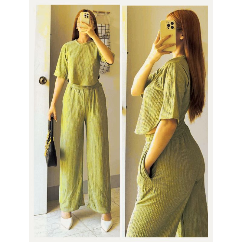 BKK TERNO TOPS PLUS WIDELEG PANTS WITH TWO POCKET SIDE SMALL TO SEMI ...