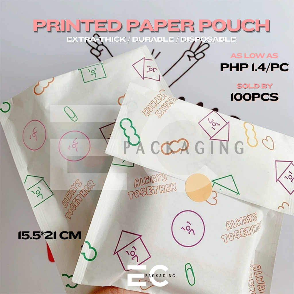[EC] 100Pcs Cute Greaseproof Paper Bag Pouch Food Wrapper Sandwich ...