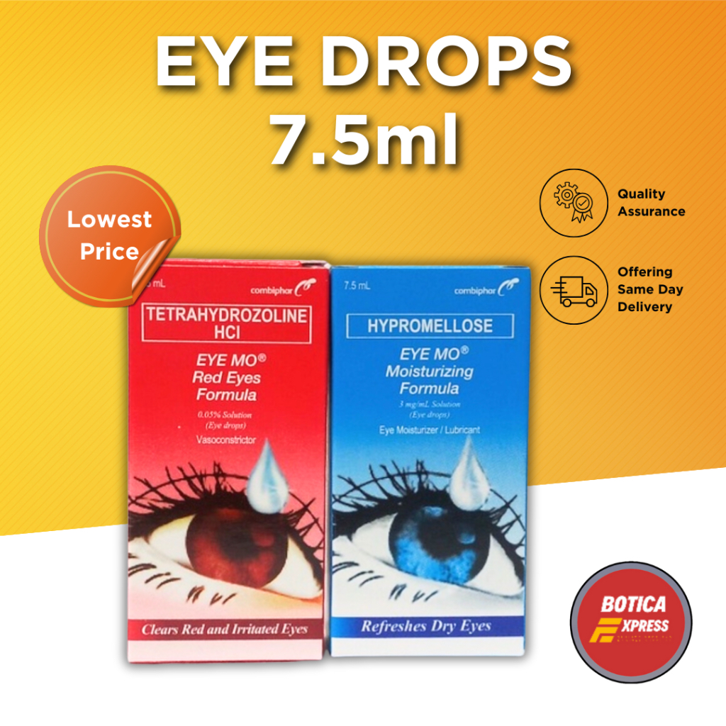 EYE MO EYE DROPS 7.5ml (TETRAHYDROZOLINE HCI) BLUE BOX | Shopee Philippines