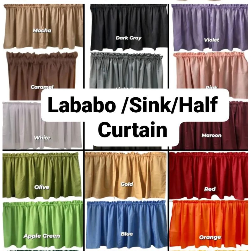 Plain lababo/no ring type Curtains/Kitchen sold per piece | Shopee ...