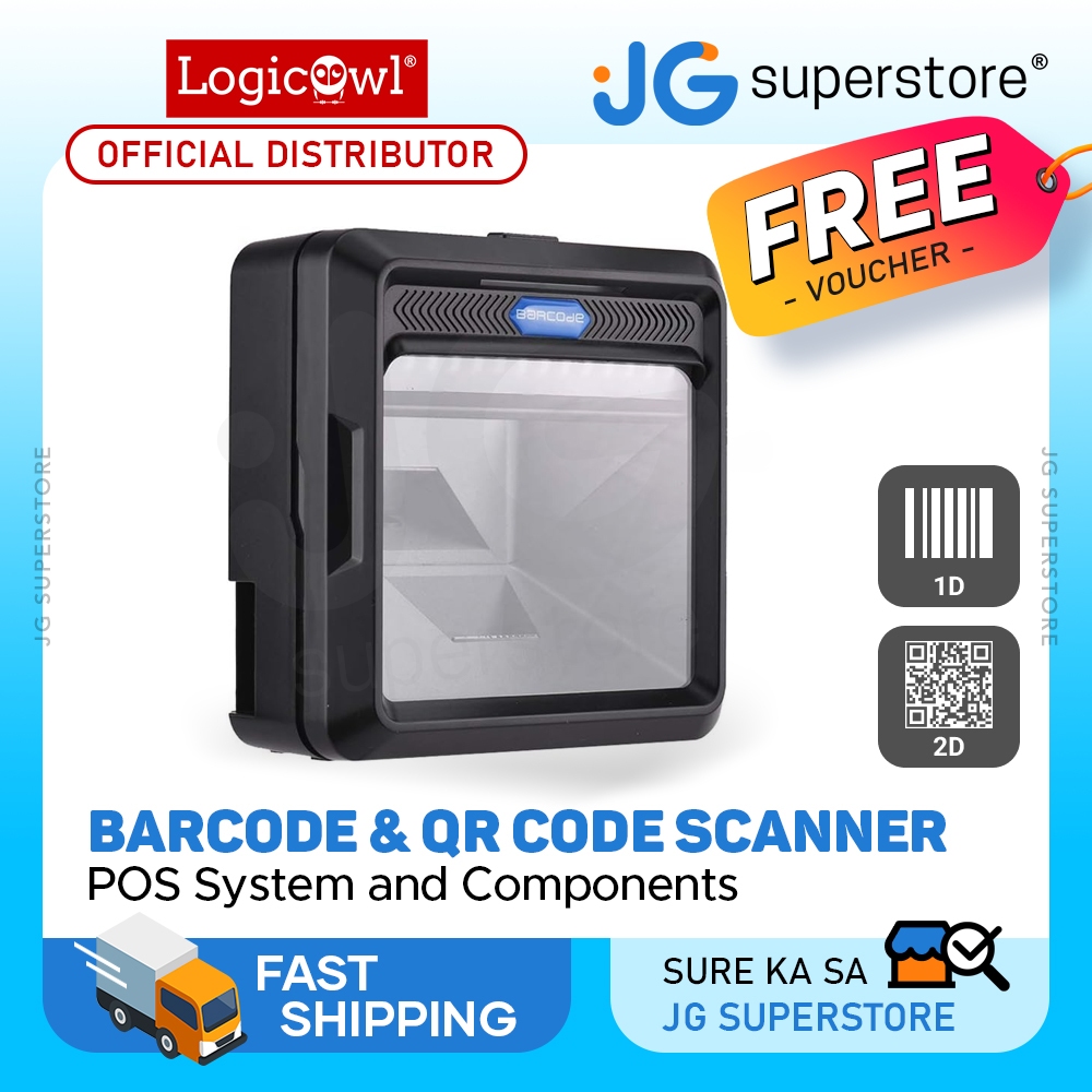 LogicOwl POS Counter Flatbed 1D 2D Barcode QR Code Scanner for Desktop ...