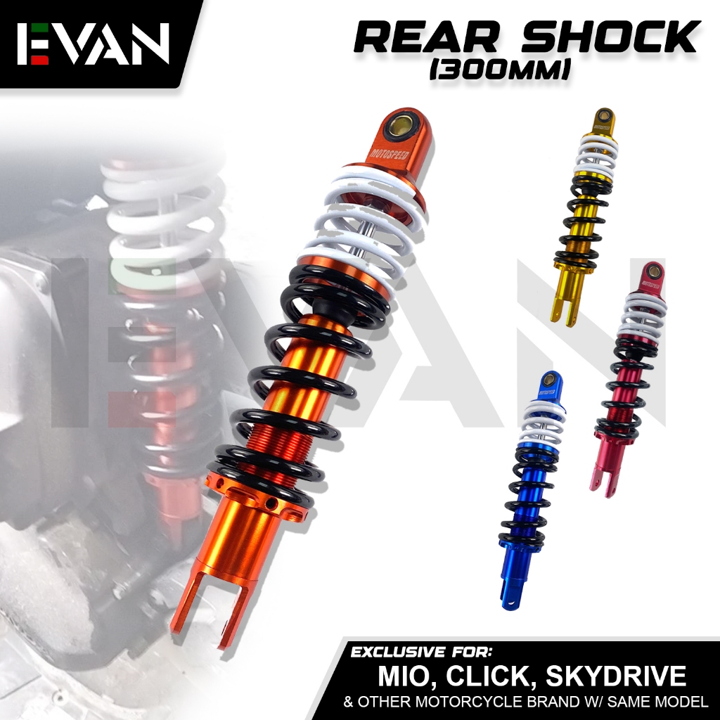 (300mm) Rear Mono Shock Absorber For Mio Click Beat FI Skydrive Scoopy Fino Gear 3901-300 ...