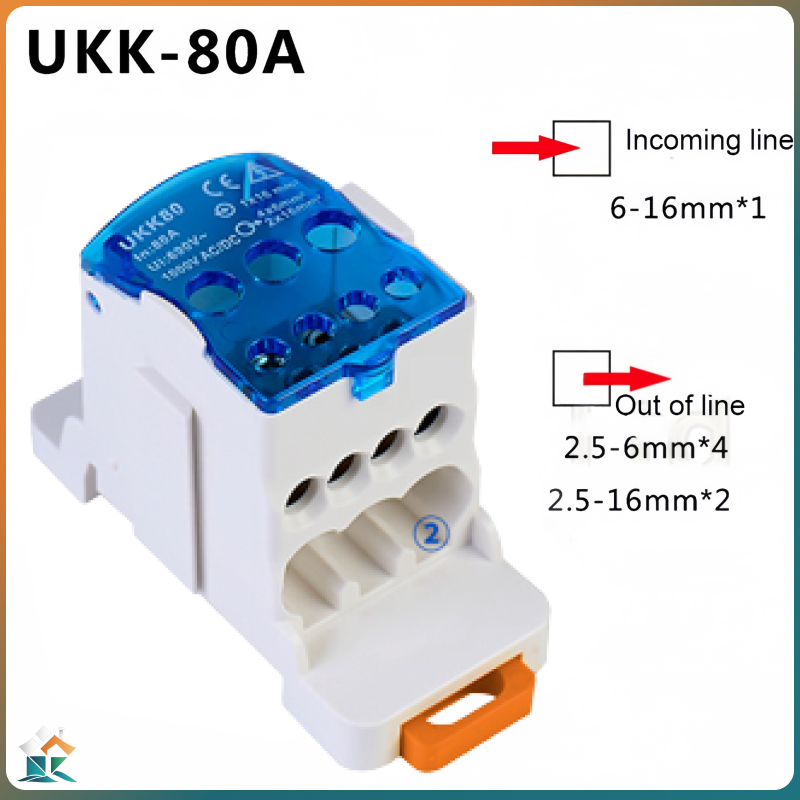 Terminal Block（80/125/160A)1 in many Out Din Rail distribution Box Electric Wire Connector ...