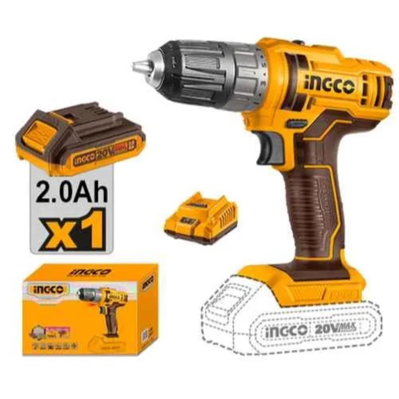 Ingco Lithium -ion Cordless drill 20v - CDLI200518 | Shopee Philippines