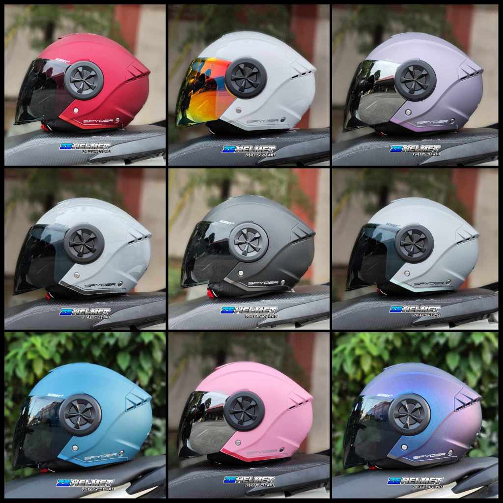 SPYDER REBOOT 2 Plain OPEN FACE - SINGLE VISOR (with FREE Clear Lens ...