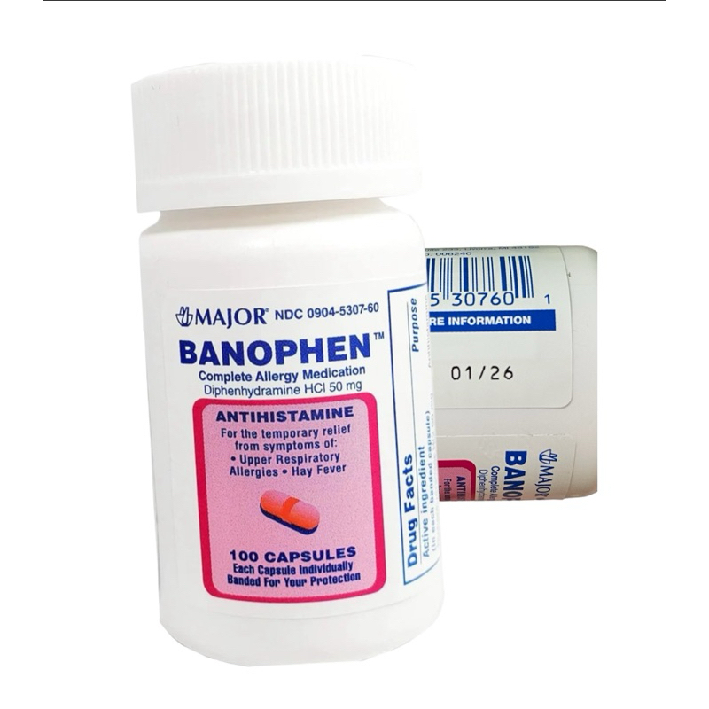 Major Banophen Diphenhydramine 50 mg 100 counts | Shopee Philippines