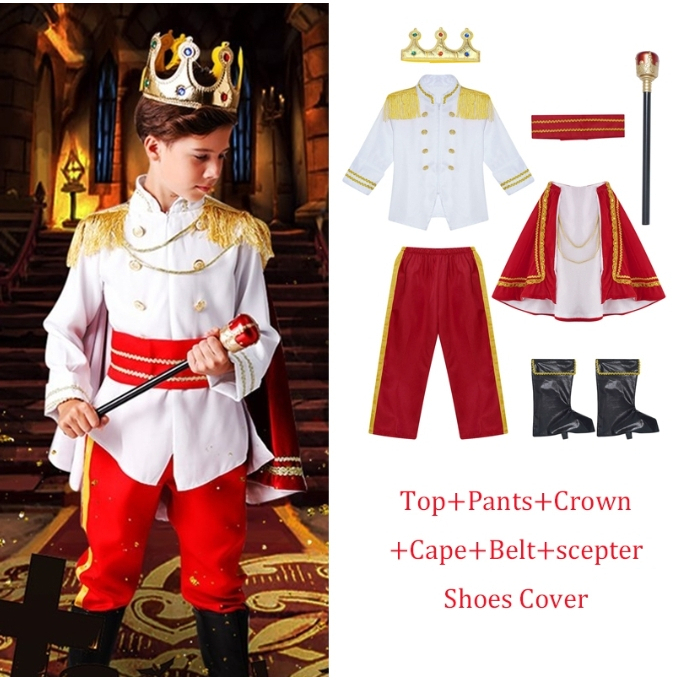 Prince Costume For Boys Cosplay Halloween Costume for Kids Prince King ...