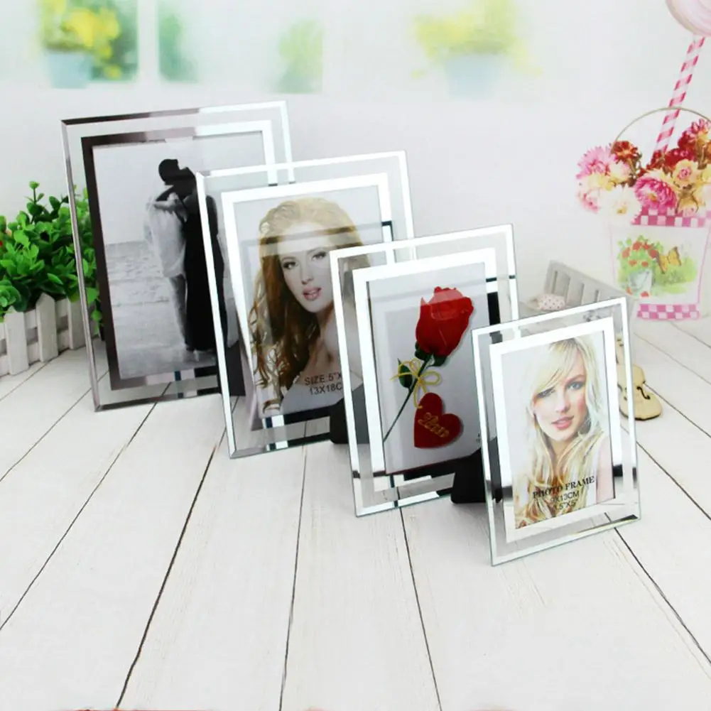 Luxury Crystal Glass Photo Frame Ornaments Modern Glass Photo Frame ...