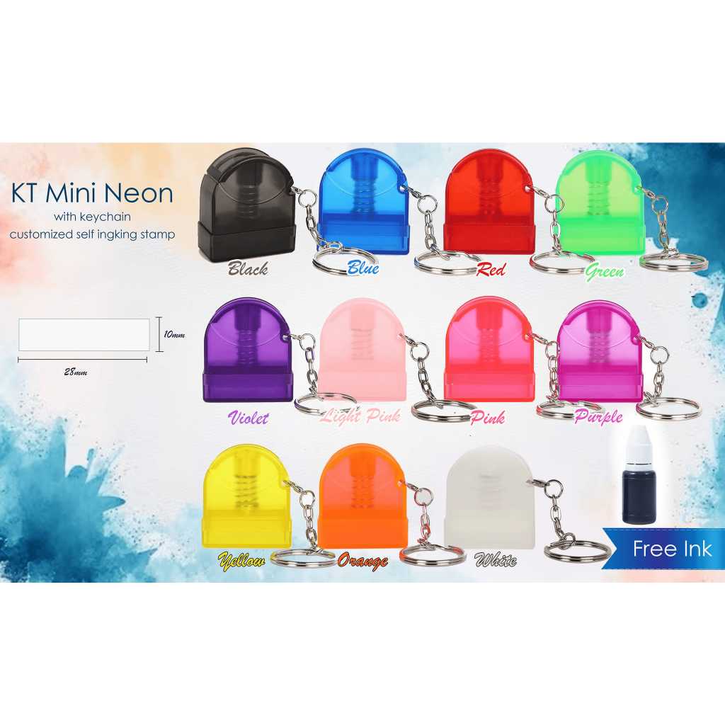 iStamp KT Mini Neon Stamp | Customized Self Inking Stamp + Free Ink ...