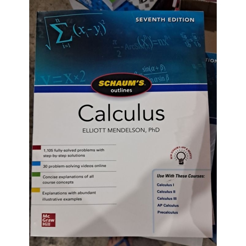 Schaums outline Calculus 7th edition 2022 copyright Latest | Shopee ...