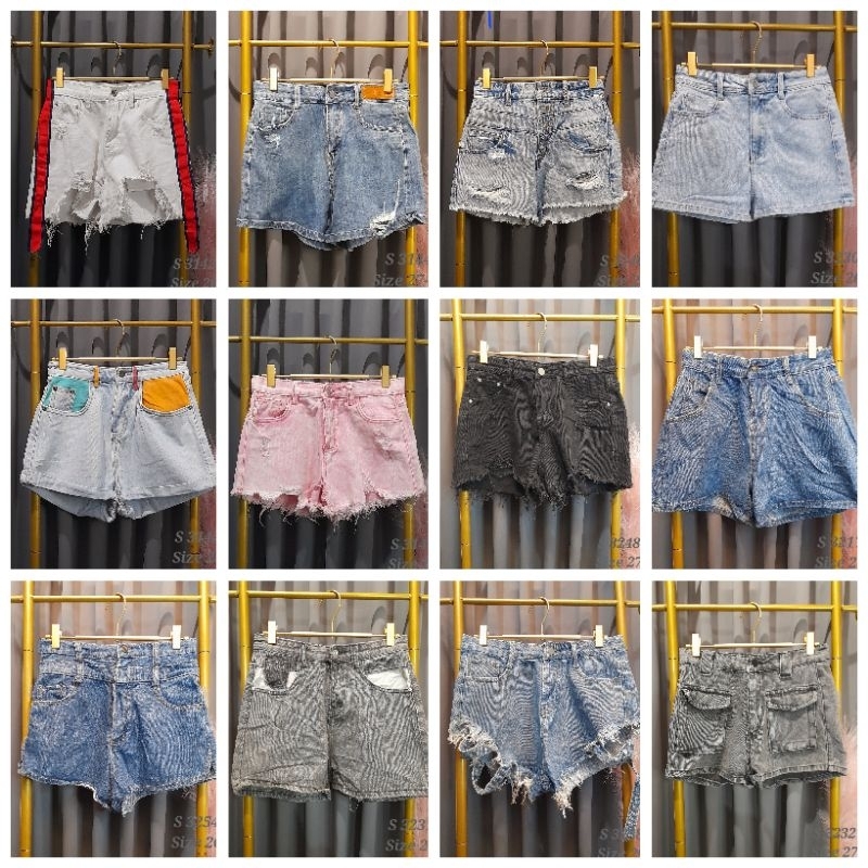 SH55 VIP HighWaisted Korean Denim Shorts | Shopee Philippines