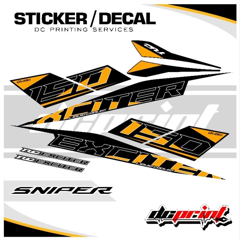 EXCITER 150 Stock Decal Yamaha Sniper 150 | Decal Sticker Laminated ...