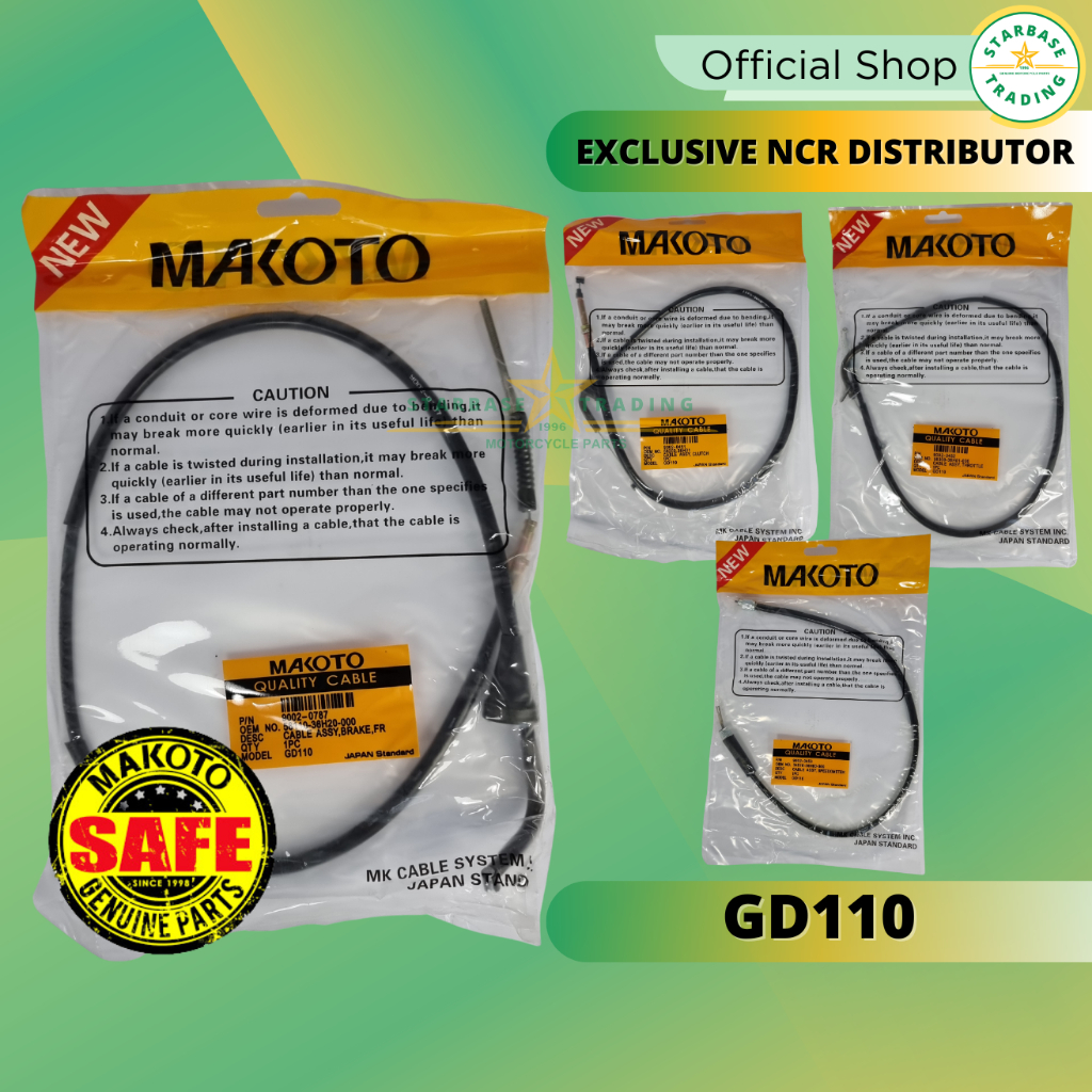 Makoto | Cable Assy | GD 110 | Clutch | Front Brake | Speedometer ...