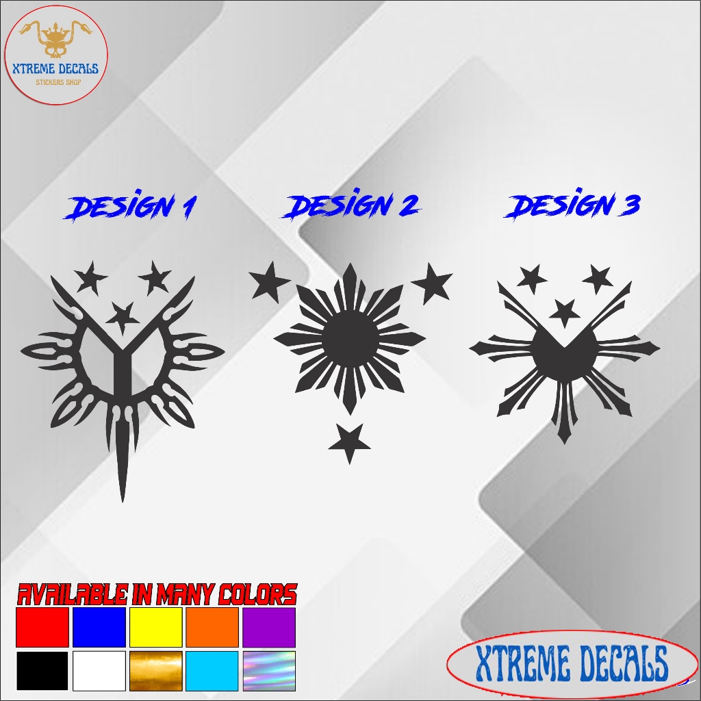 3 star and a sun sticker 3 inches long waterproof machine cut | Shopee ...