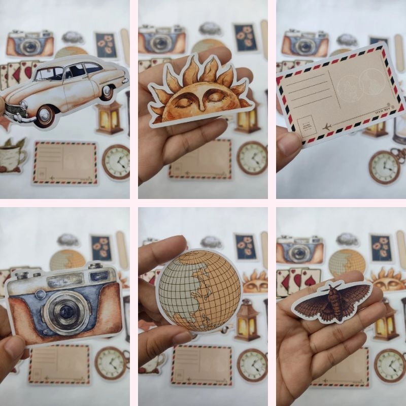 15pcs Sticker Pack Vintage Themed Sticker Decorative Journal Mid Size ...