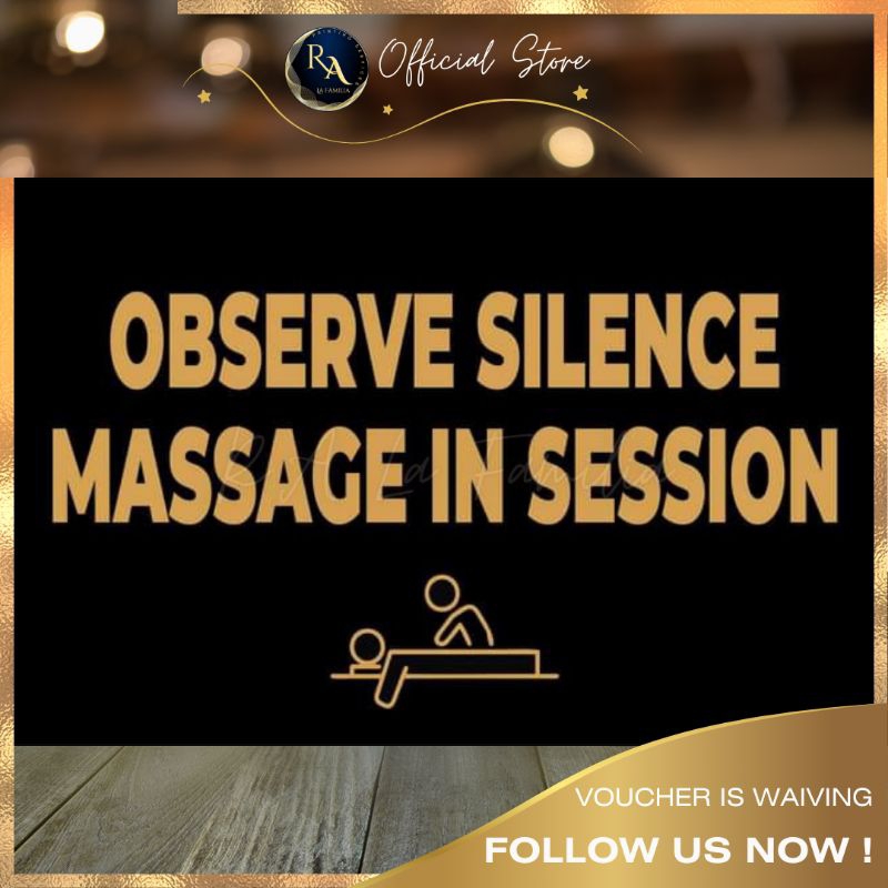 R.A OBSERVE SILENCE MASSAGE IN SESSION PVC SIGNAGE. HIGH GLOSSY | HIGH ...