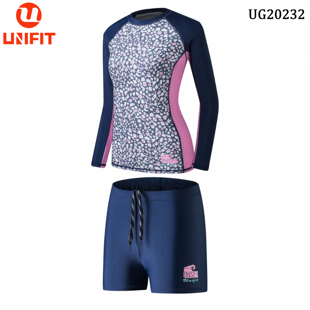 UNIFIT Women,s Rash Guard Swimsuit Swimwear Dri-Fit Rush Guard Terno UG ...