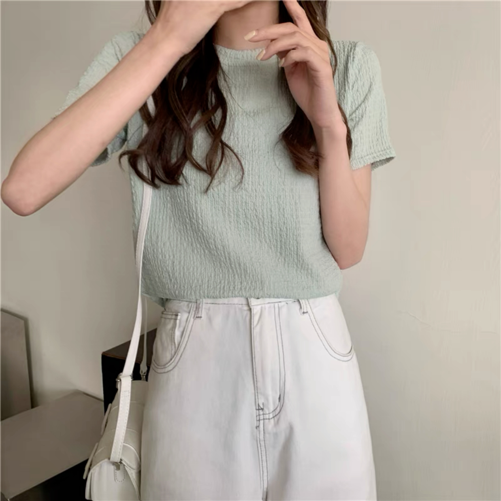 Angelcity High Quality T Shirt Round Neck Bark Crepe Tela Frenchy Full ...