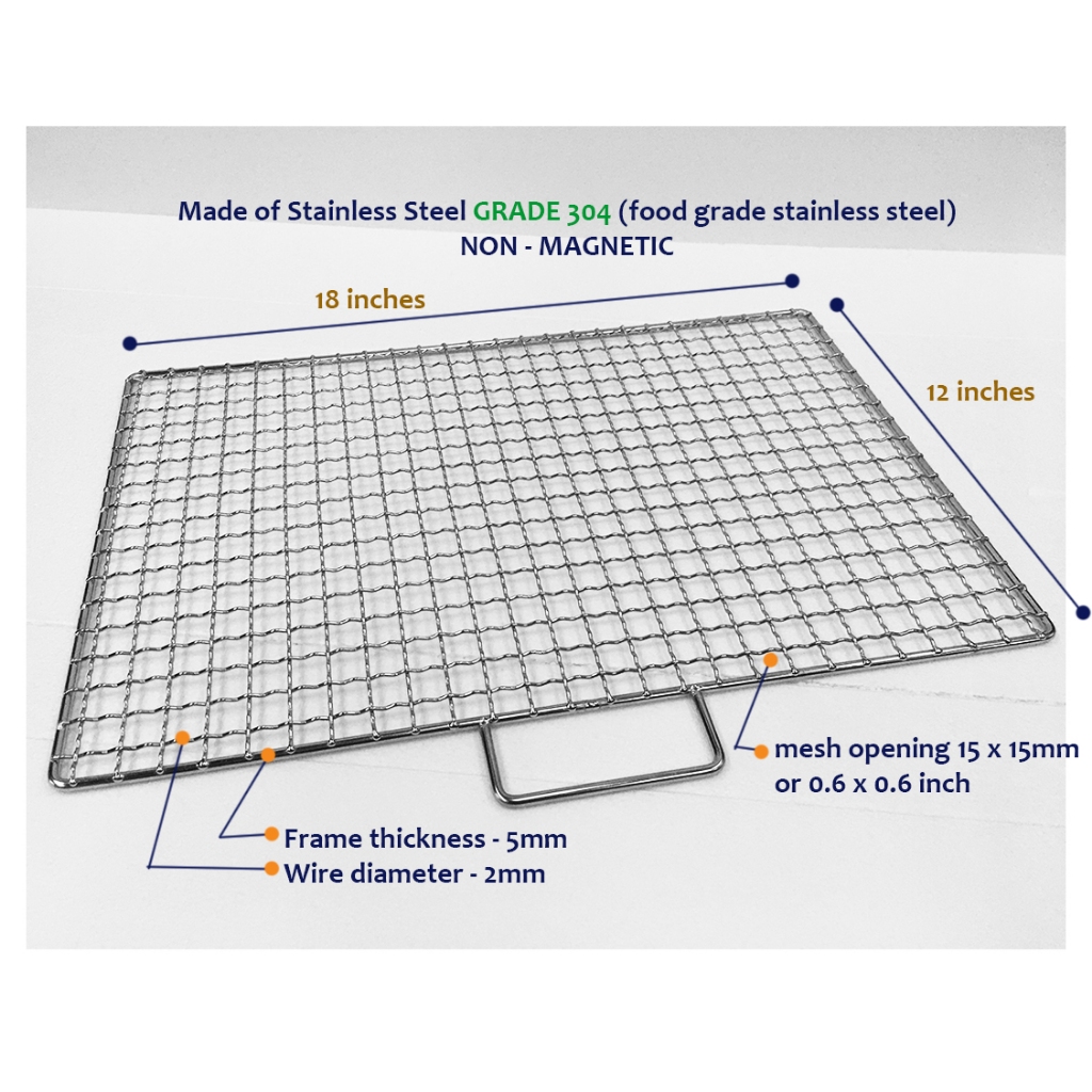 Stainless Parilya with Mesh Design for Barbeque Grilling Roasting ...